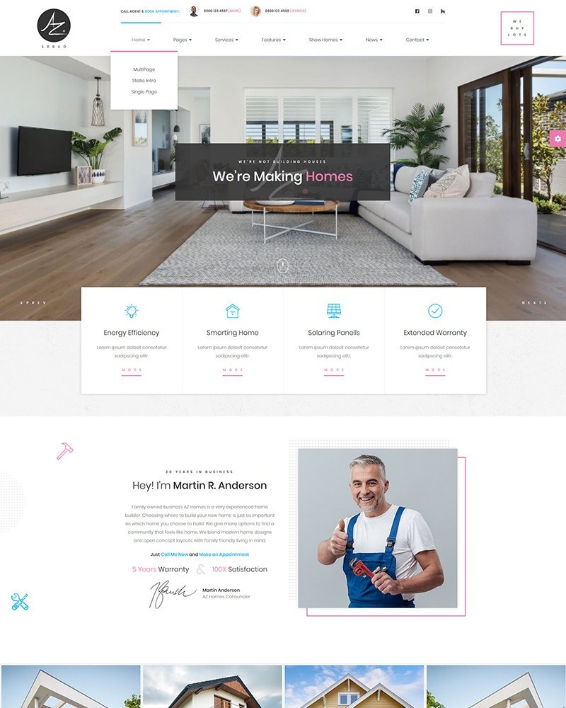 AZhomes - Local Home Builders Website Template
