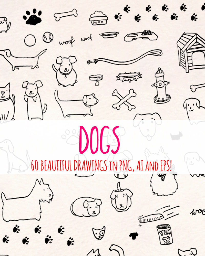 61 Puppy Dog Vector Graphic Kit - Illustration