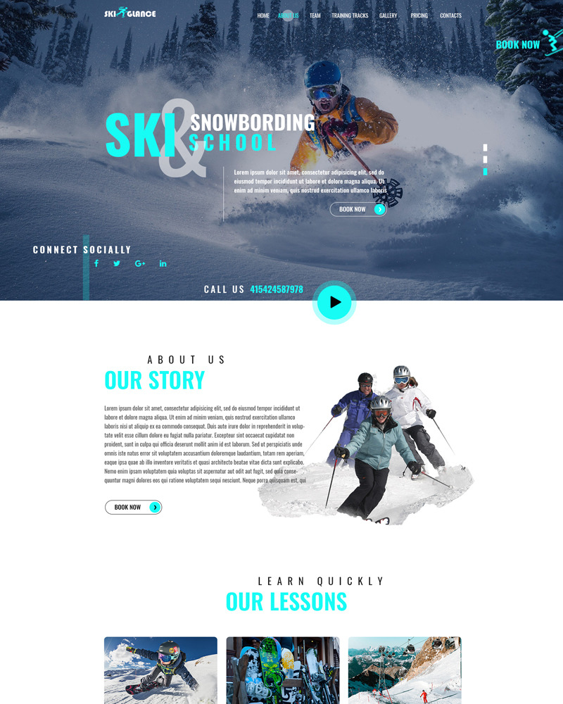 Ski Glance PSD Template #79505 - TemplateMonster