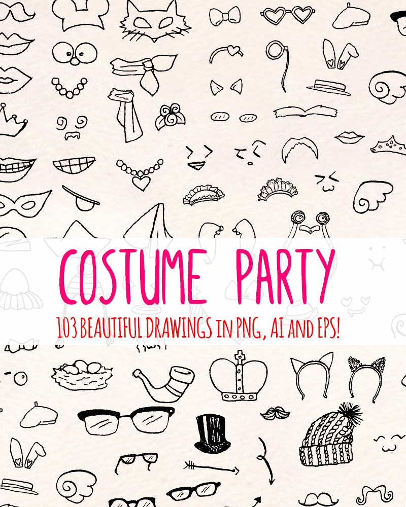 103 Fancy Dress Costume Drawings - Illustration