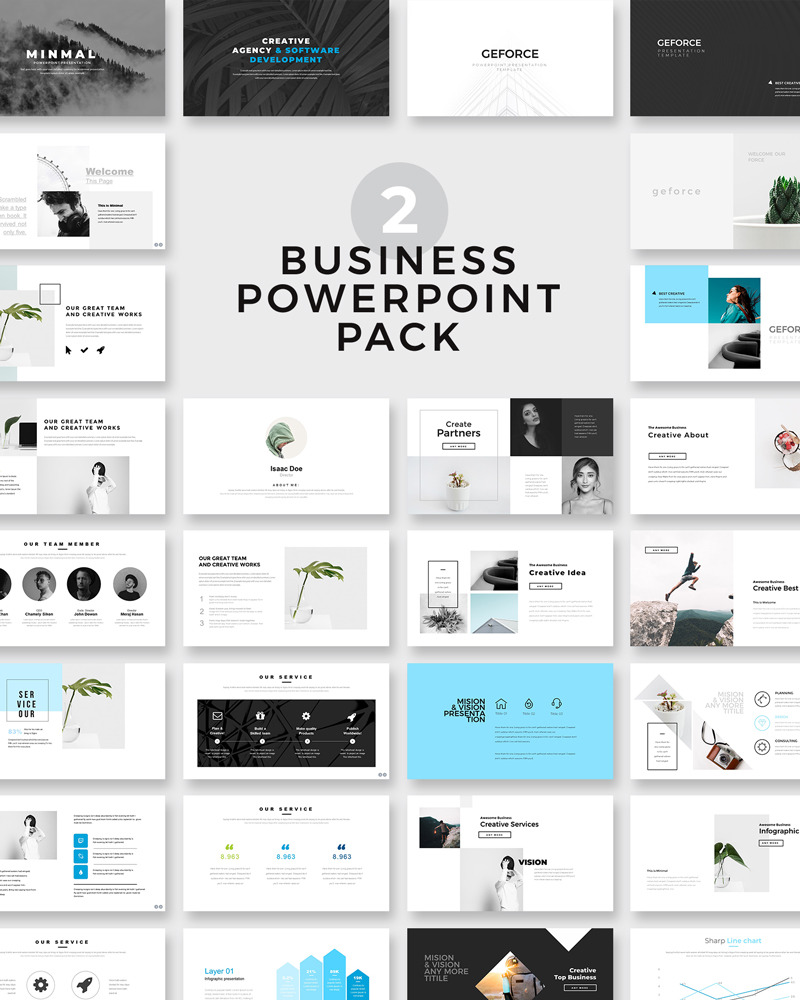 Minimal Clean PowerPoint template #79602 - TemplateMonster