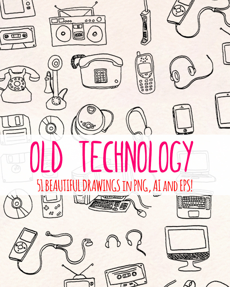 51 Retro Computer and Technology - Illustration