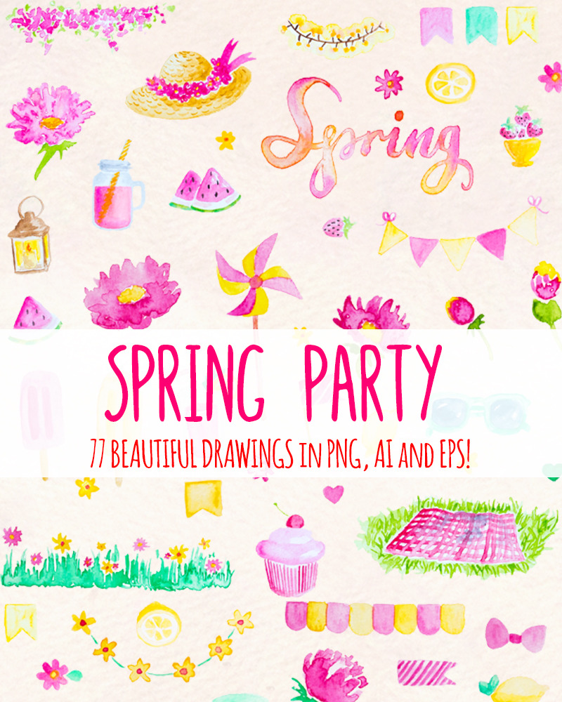 77 Spring Party Pink Lemonade - Illustration