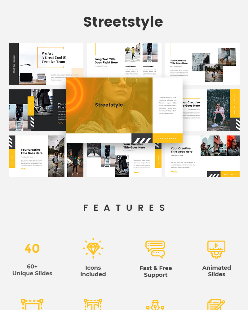 Streetstyle Street Fashion PowerPoint template