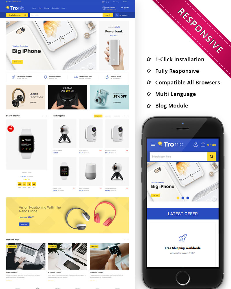 Tronic - Electronic Store Responsive OpenCart Template