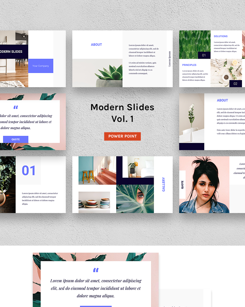 Modèle PowerPoint de diapositives modernes (vol. 1)
