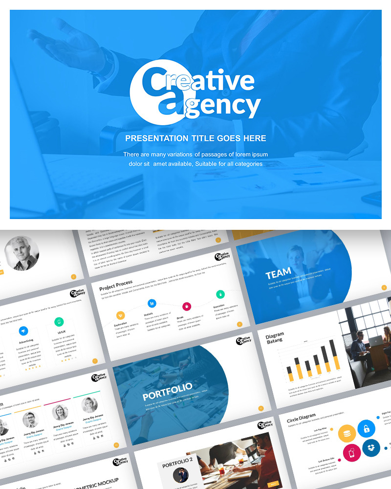Creative Agency PowerPoint template #79851 - TemplateMonster