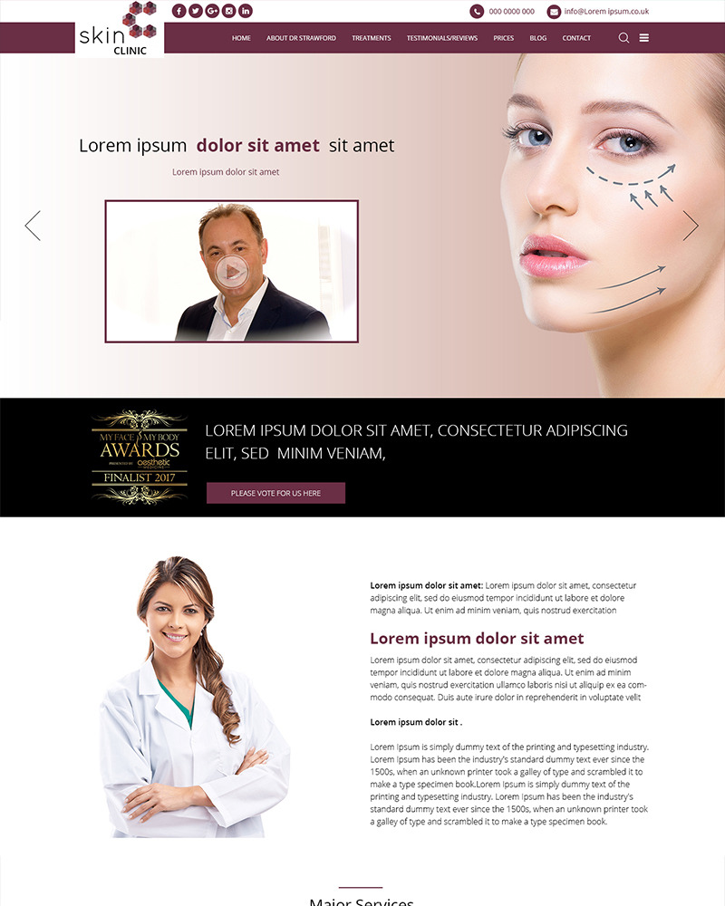 Skin Clinic - Skin Care PSD Template - TemplateMonster
