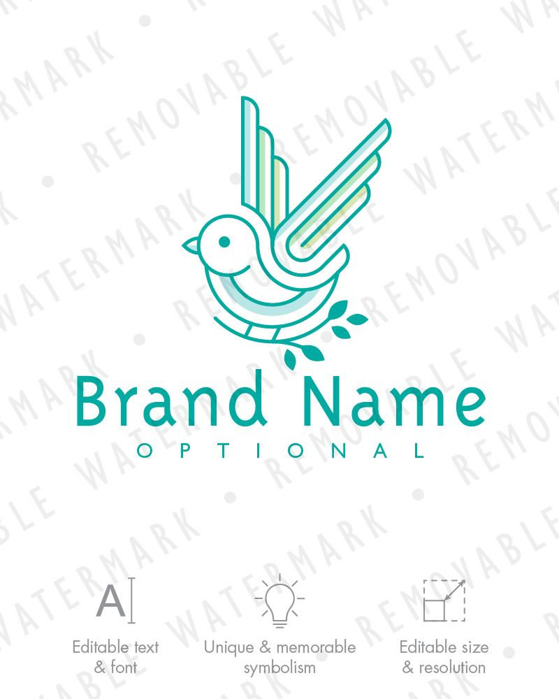 Bird of Hope Logo Template #79972 - TemplateMonster