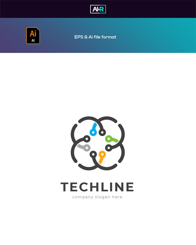 ECHLINE Technology Logo Template #79985 - TemplateMonster