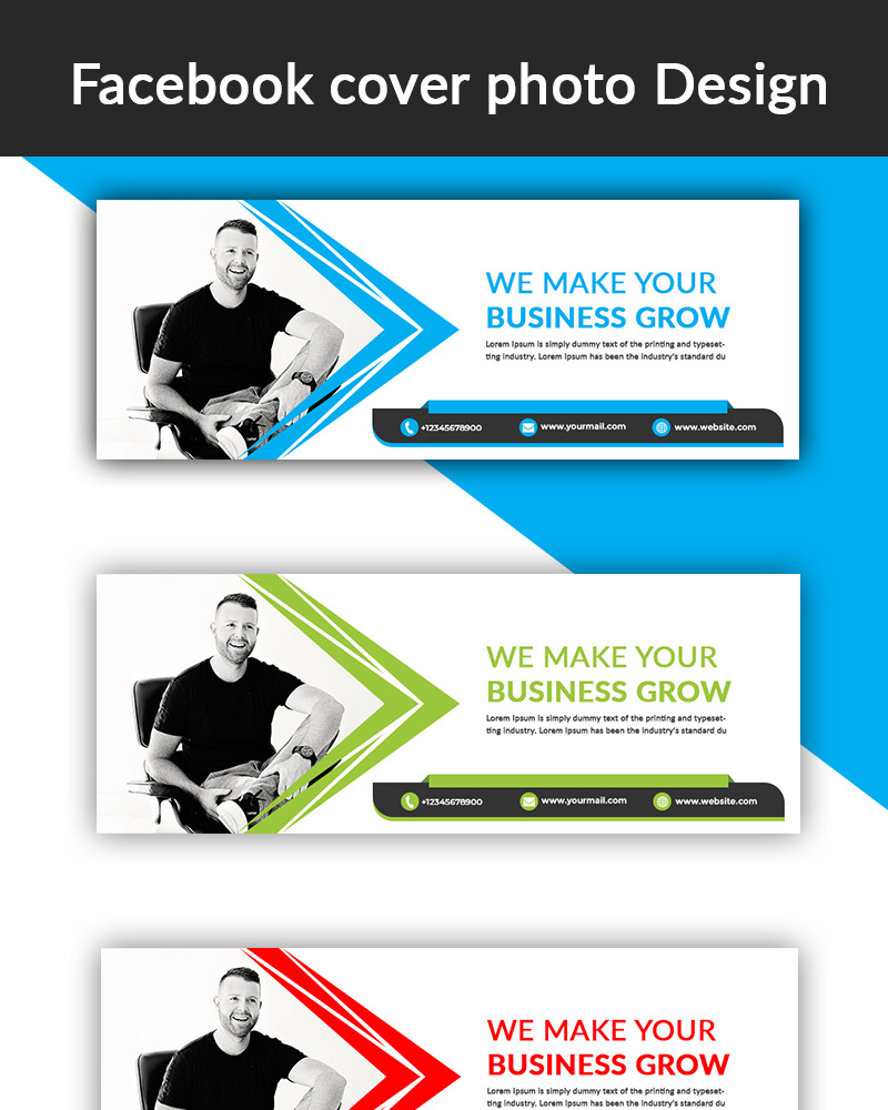 Geometric Facebook Cover Social Media Template