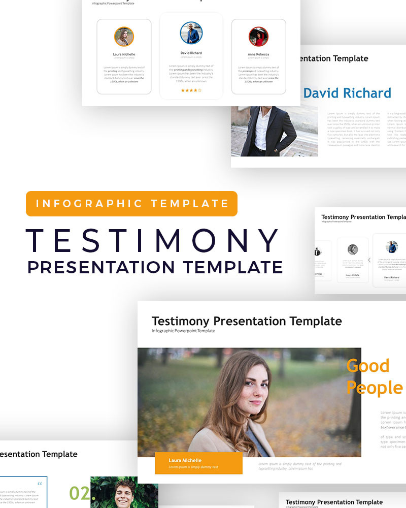 Testimony Presentation - Infographic PowerPoint template
