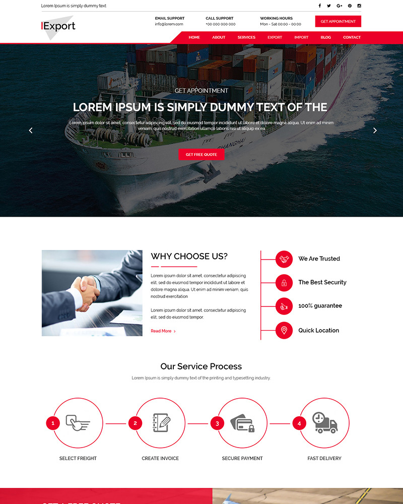 IExport - Plantilla PSD de importación y exportación