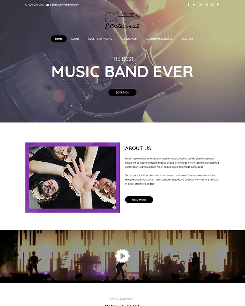Melody Entertainment - Music Band PSD Template