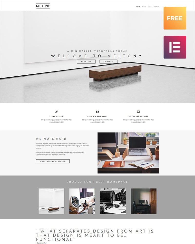 Meltony lite - Minimal Multipurpose WordPress Elementor Theme