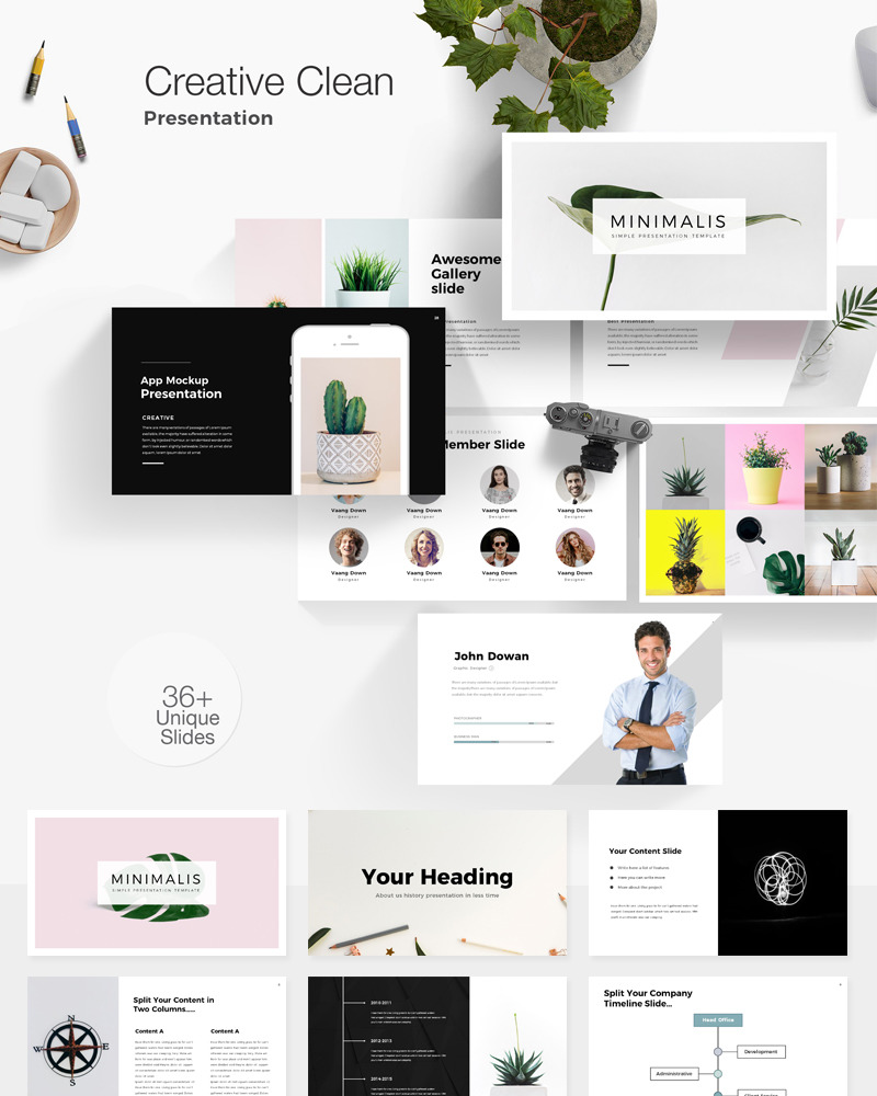 Minimal I Clean PowerPoint template #80003 - TemplateMonster