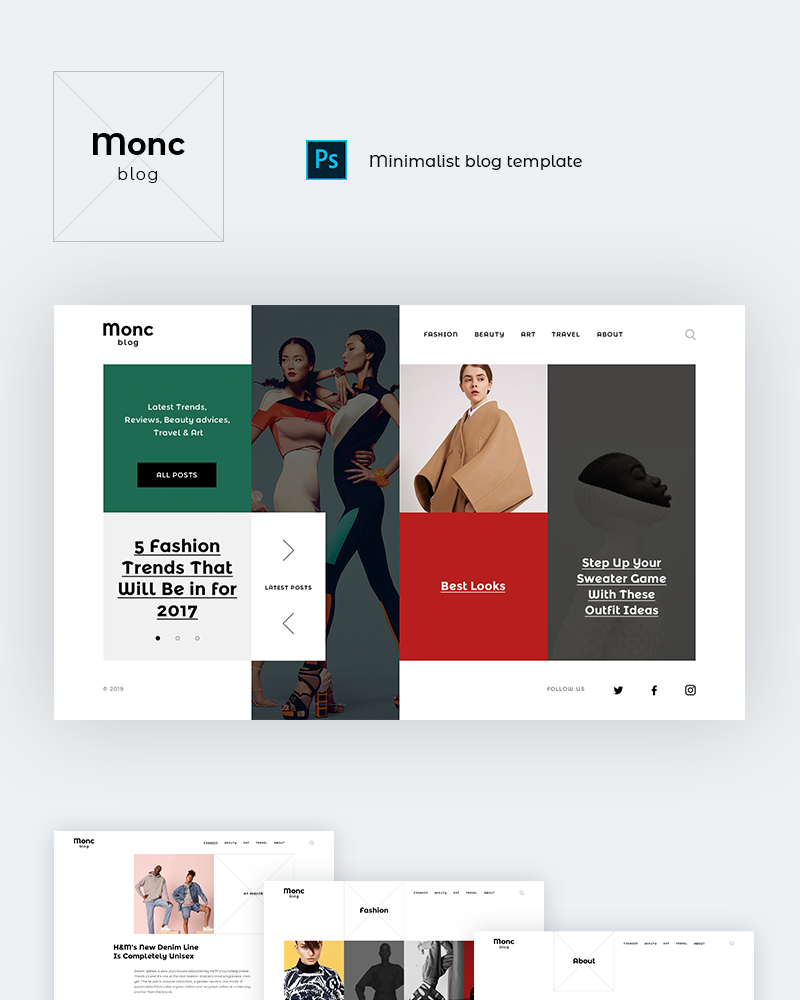 Monc Blog PSD Template #80026 - TemplateMonster