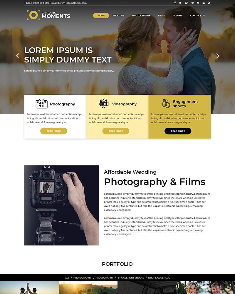 Captured Moments- Photography Studio PSD Template
