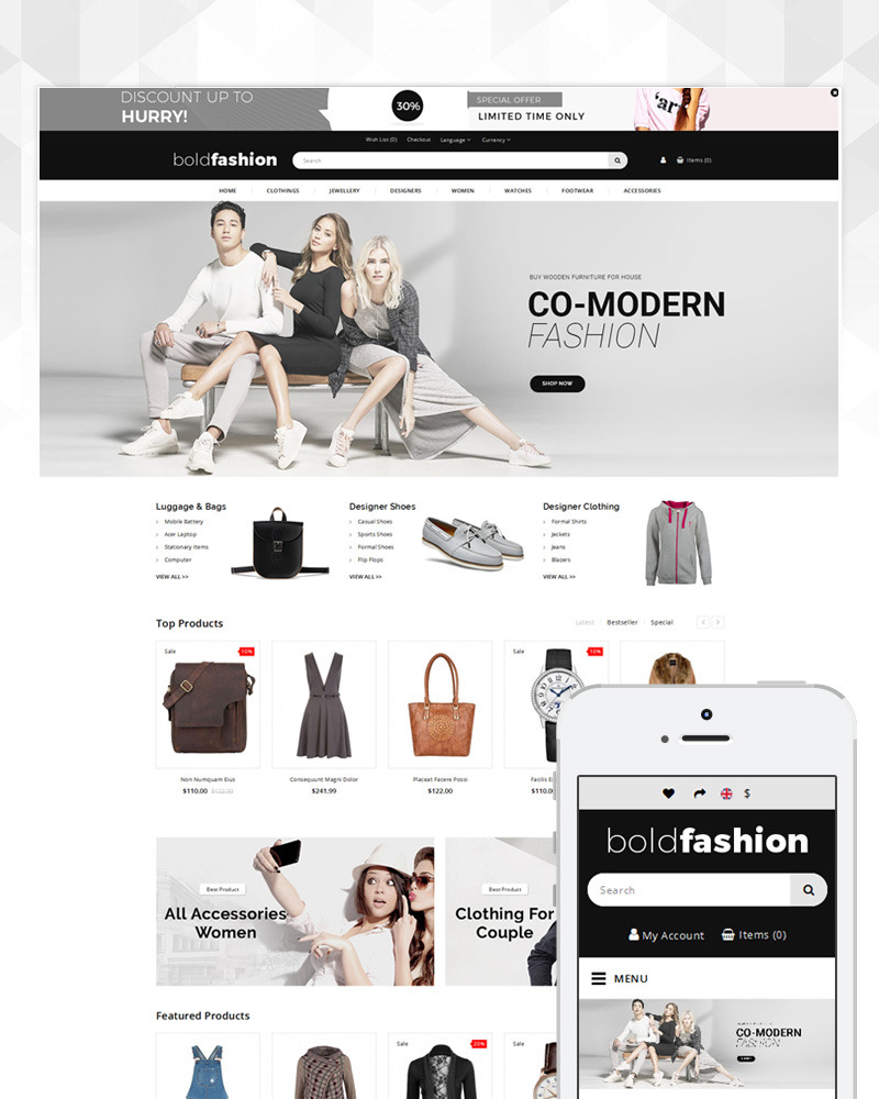 Bold Fashion Store OpenCart Template - TemplateMonster