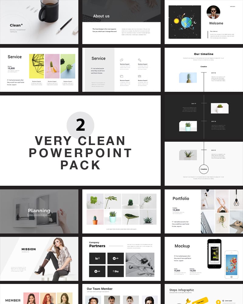 Very I Clean PowerPoint template #80261 - TemplateMonster