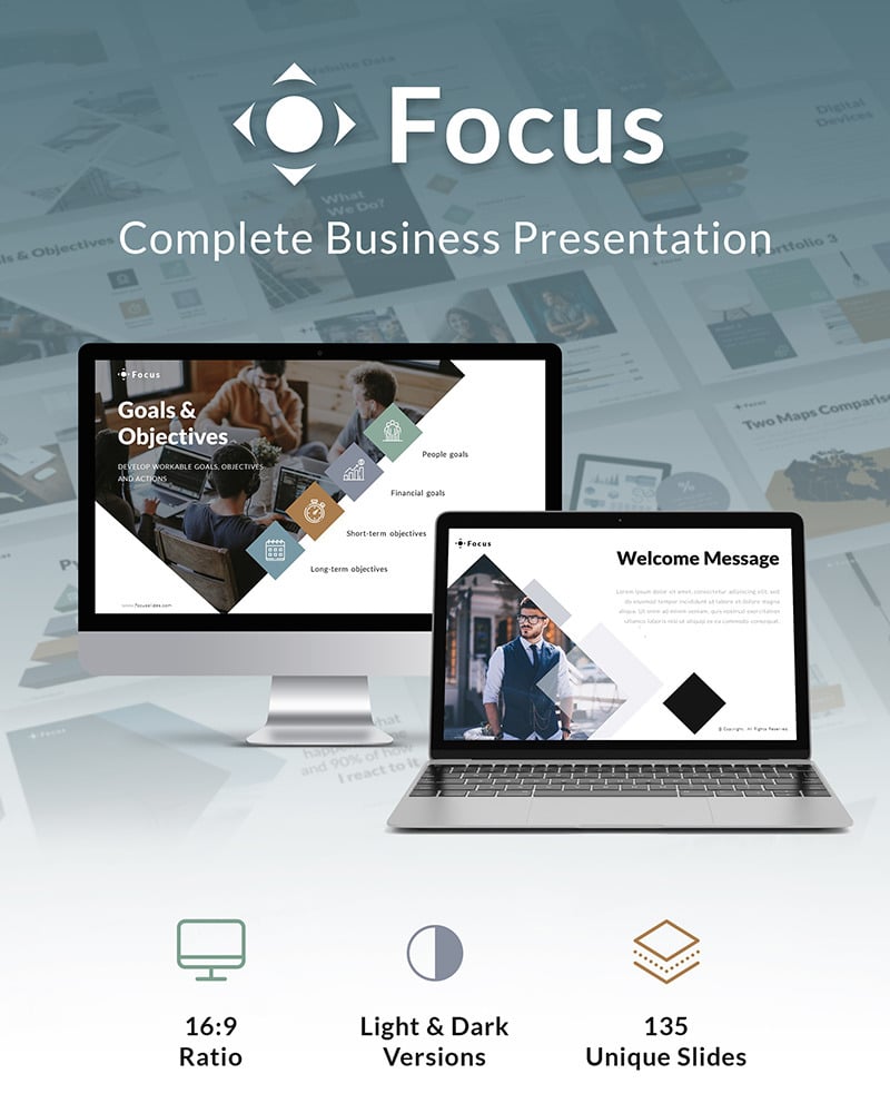 Focus Business Slides PowerPoint template - TemplateMonster