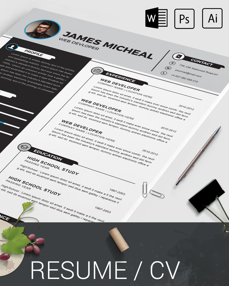 James Micheal Resume Template #80330 - TemplateMonster