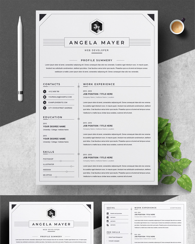 Angela Resume Template #80550 - TemplateMonster
