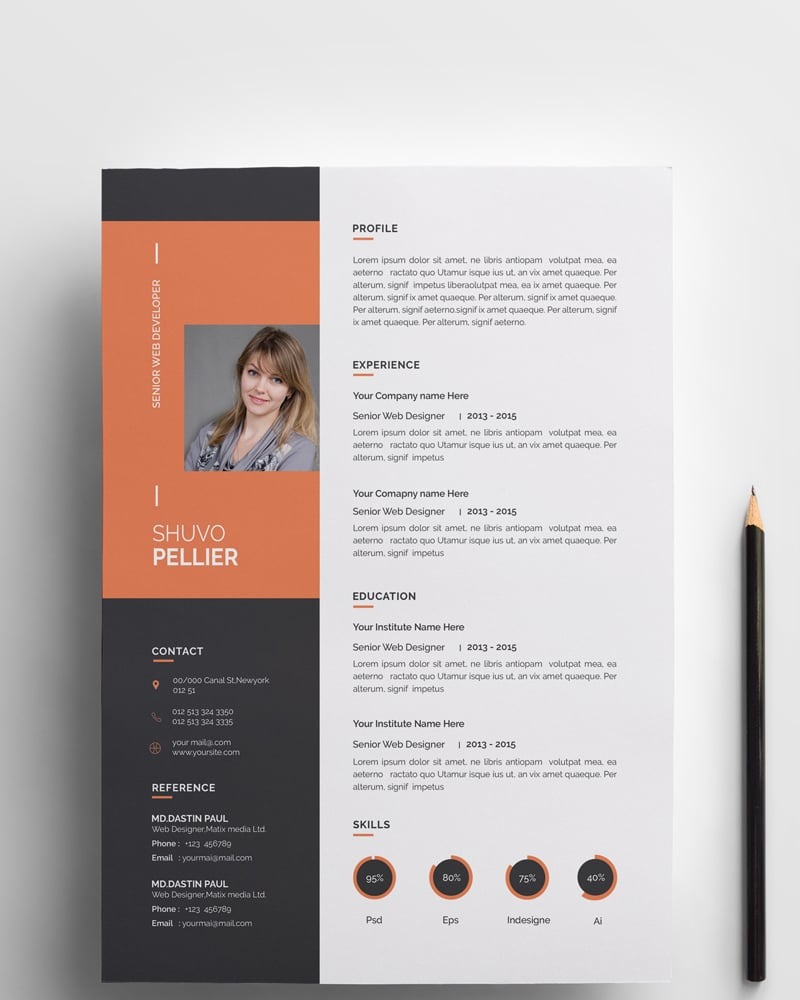 Creative word Resume/cv Template #80526 - TemplateMonster
