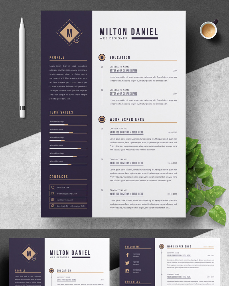 Daniel Resume Template #80549 - TemplateMonster