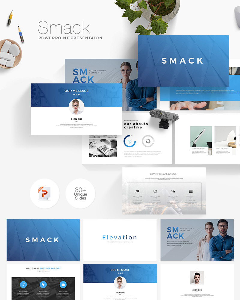 Smack Minimal PowerPoint template #80593 - TemplateMonster