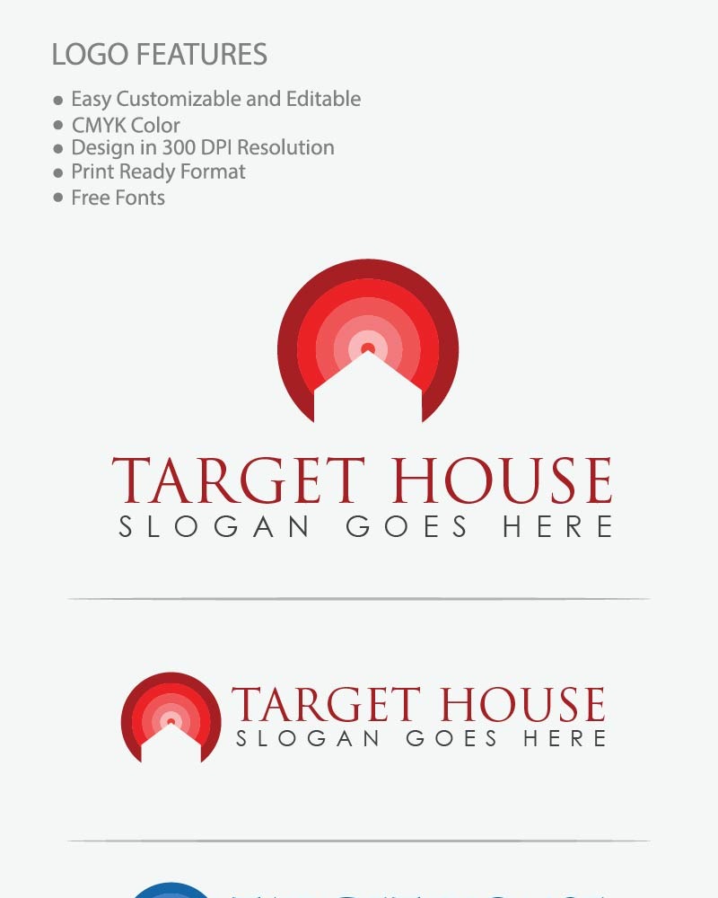 Target House Logo Design Logo Template - TemplateMonster