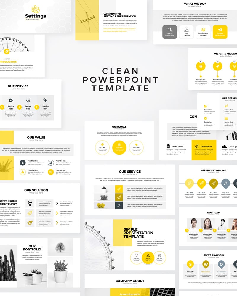 Settings Business PowerPoint template - TemplateMonster