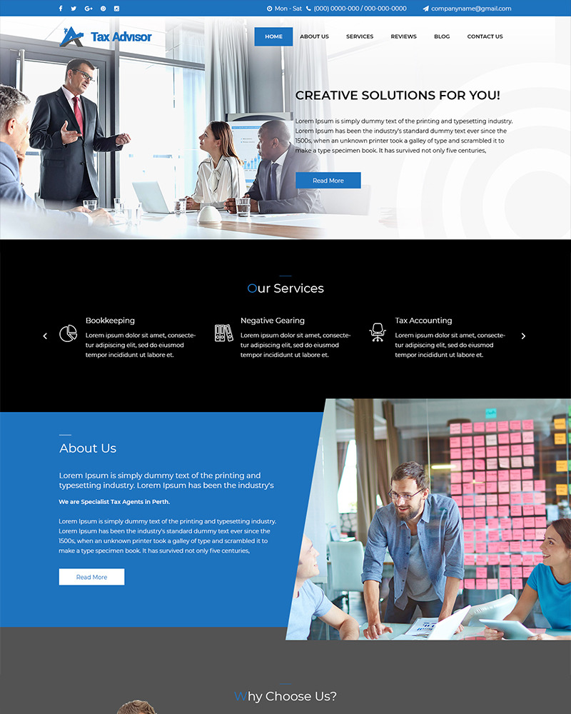 Tax Advisor - Tax Consultant PSD Template - TemplateMonster