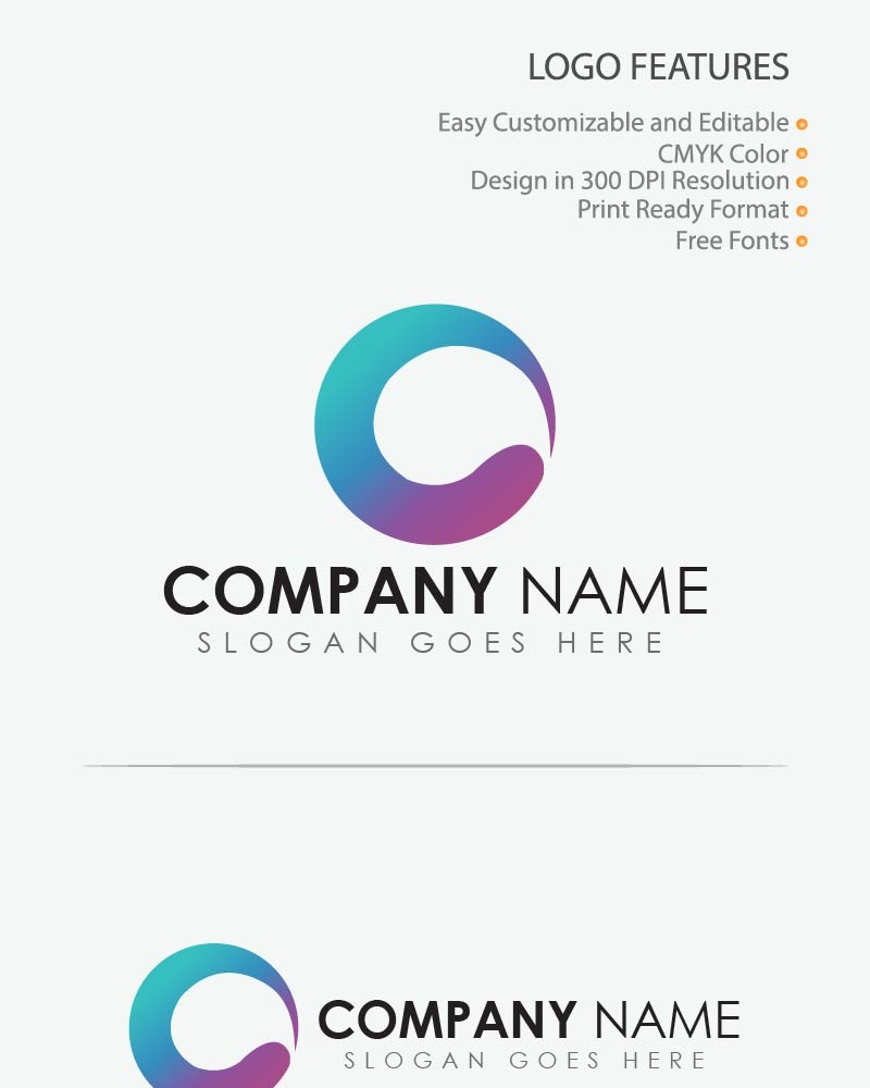 Blue Circle Company Logo Template #80729 - TemplateMonster
