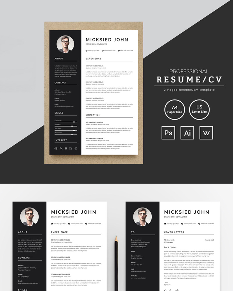 Micksied John Resume Template #80702 - TemplateMonster