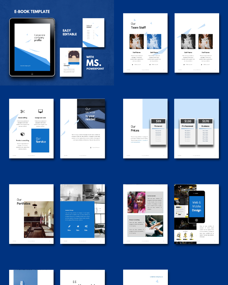 EBook Corporate Company Presentation PowerPoint template