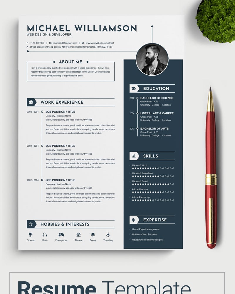 Michael Williamson / Resume Template - TemplateMonster