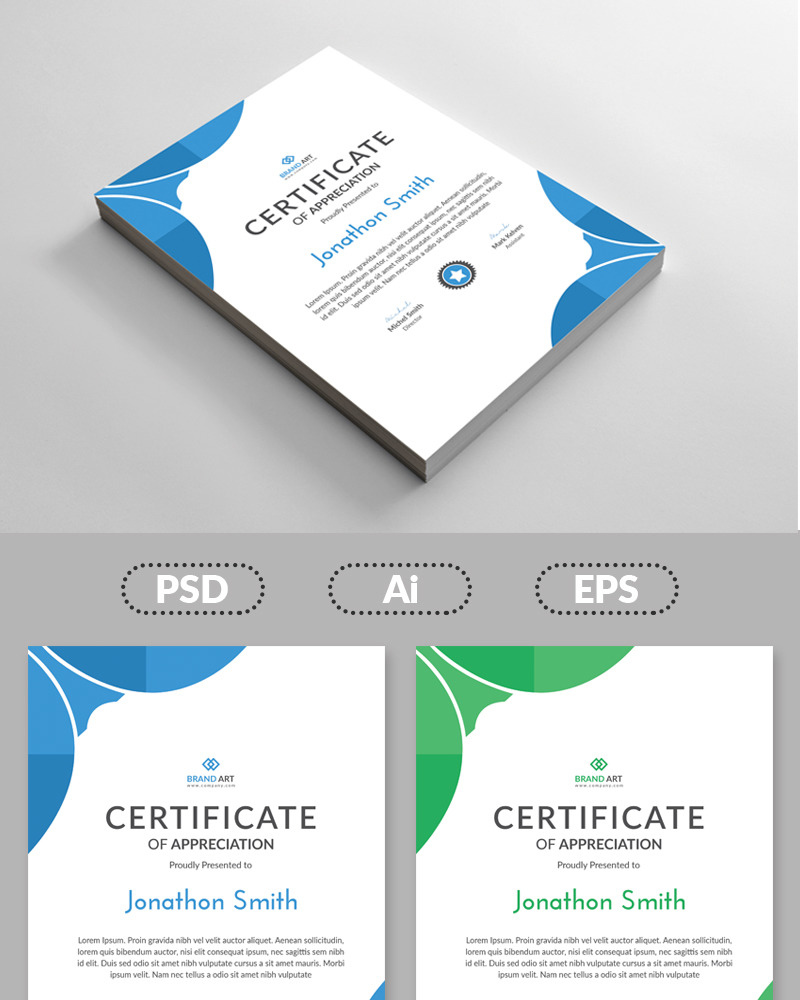 Abstract Design Certificate Template - TemplateMonster