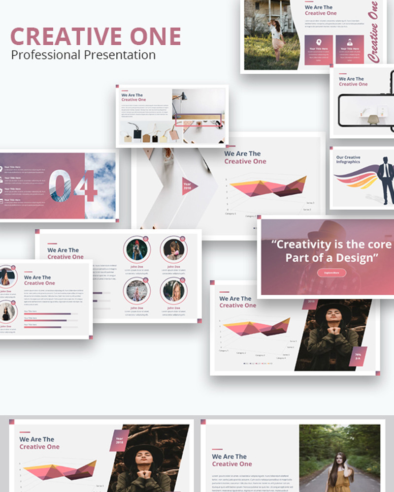 Creative One PowerPoint template #80931 - TemplateMonster