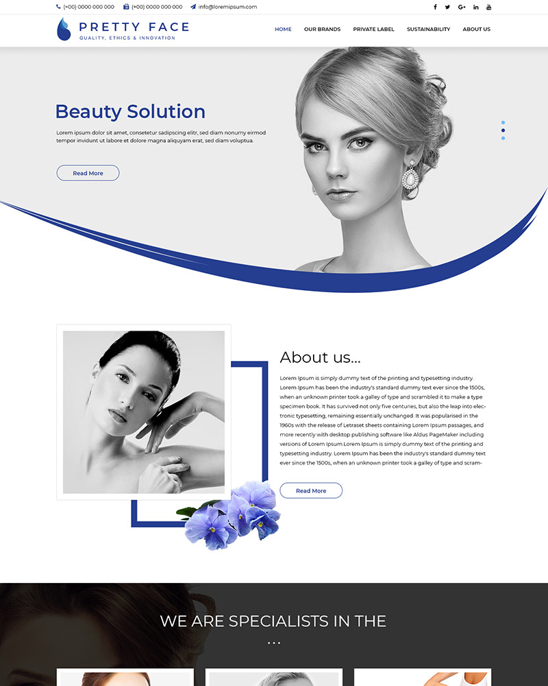 Pretty Face - Beauty PSD Template #80929 - TemplateMonster