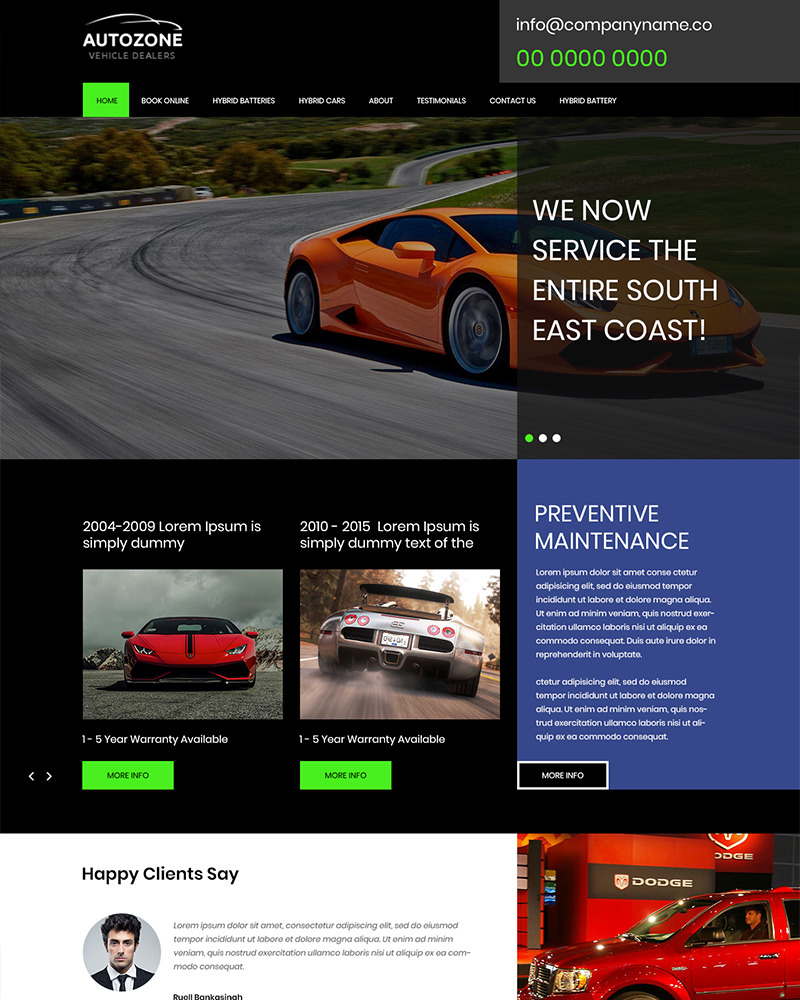 Autozone - Car Dealers PSD Template #81004 - TemplateMonster