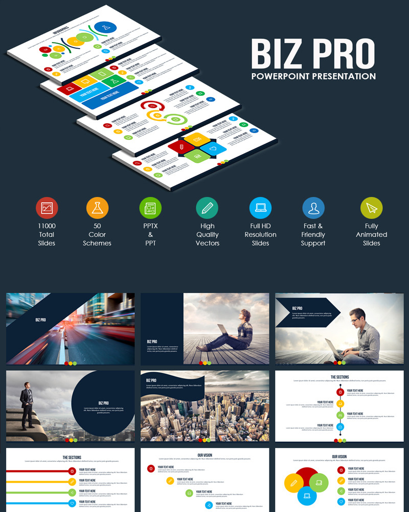 Biz Pro PowerPoint template #81135 - TemplateMonster