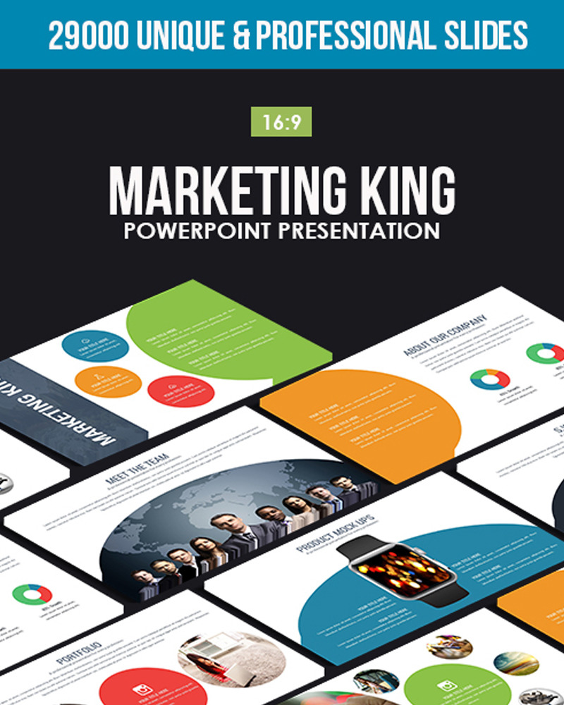 Marketing King PowerPoint template #81162 - TemplateMonster