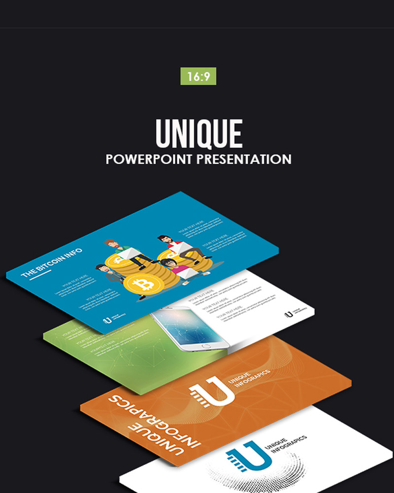Unique Infographic PowerPoint template - TemplateMonster