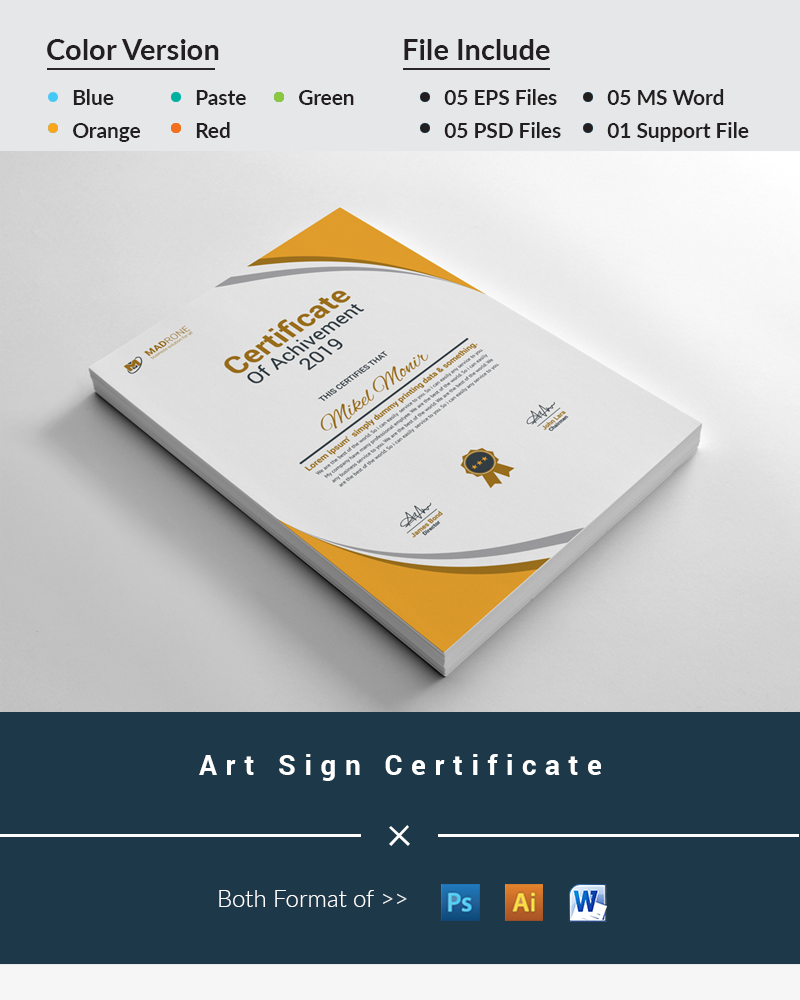 Art Sign Certificate Template #81289 - TemplateMonster