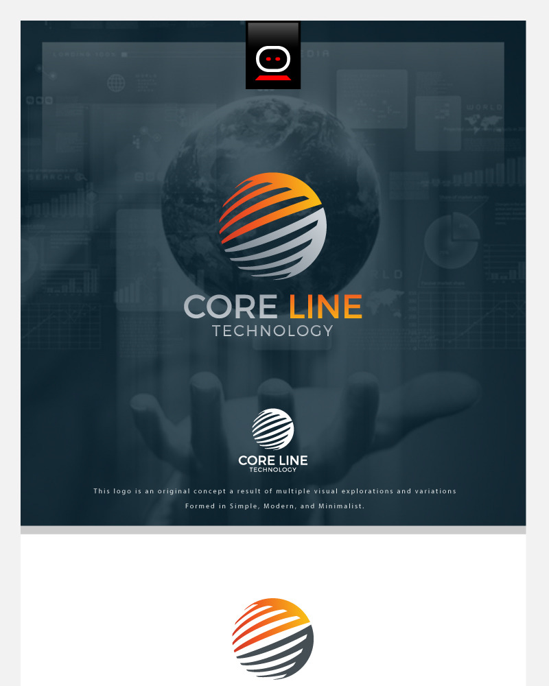 Modelo de logotipo da Core Line Technology - TemplateMonster