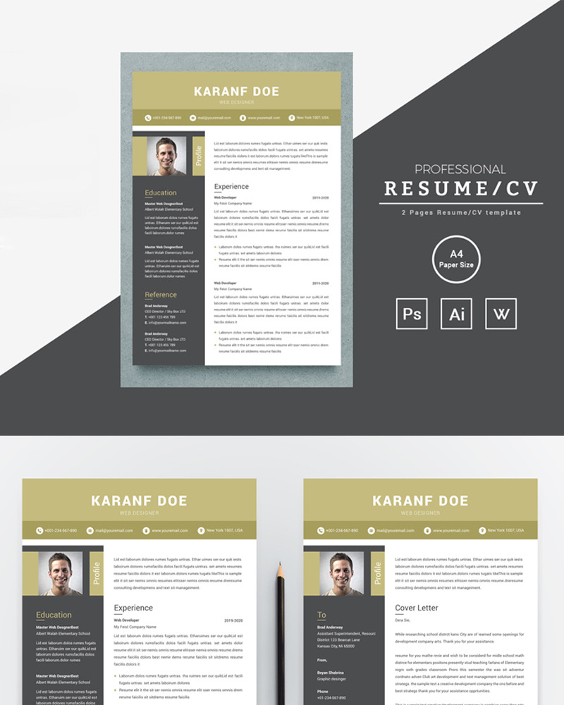 Karanf Doe Word Resume Template #81356 - TemplateMonster
