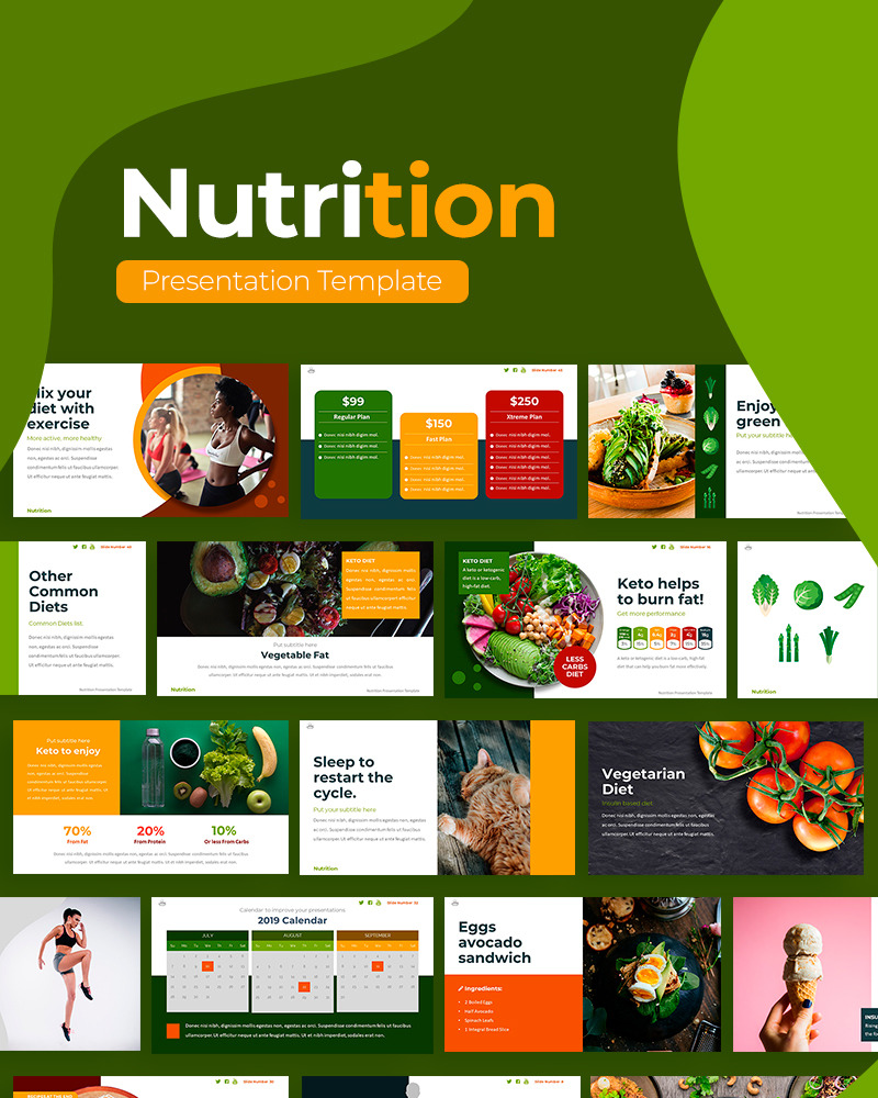 Plantilla de PowerPoint de nutrición - TemplateMonster