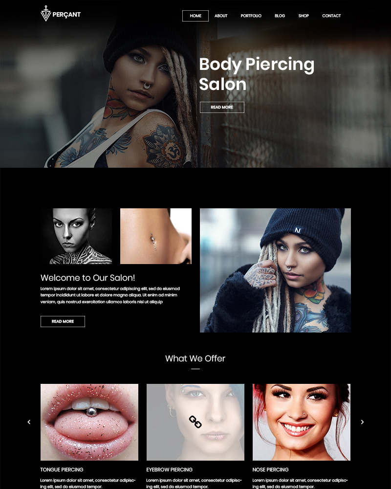 Percant - Piercing Shop PSD Template - TemplateMonster