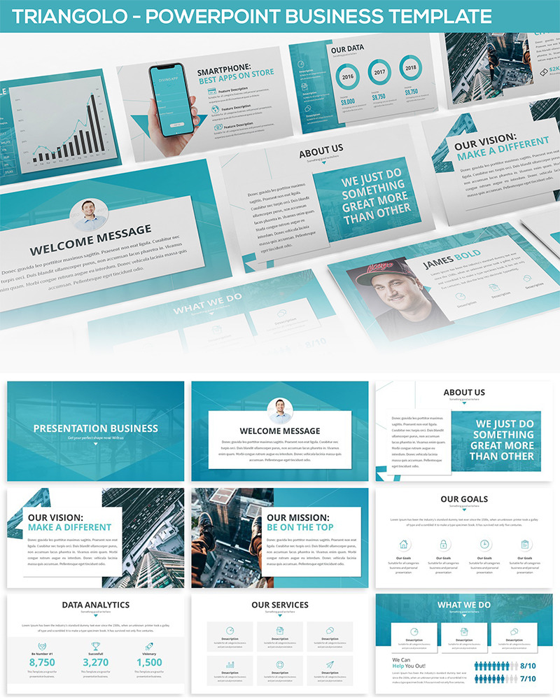 Modello PowerPoint Triangolo #81755 - TemplateMonster